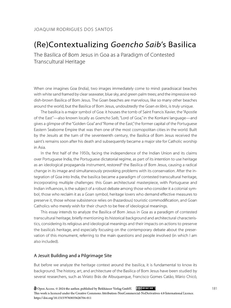 ReContextualizing_Goencho_Saibs_Basilica_The_Basi | PDF | Catholic Church