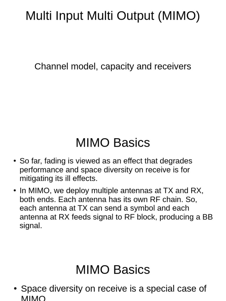 ECL 439 WCOM e MIMO diversity 1 | PDF | Mimo | Normal Distribution