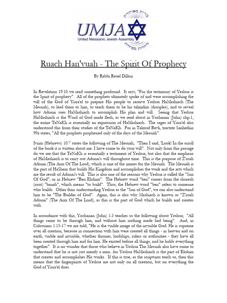 The Spirit of Prophecy | PDF | Jesus | Messiah