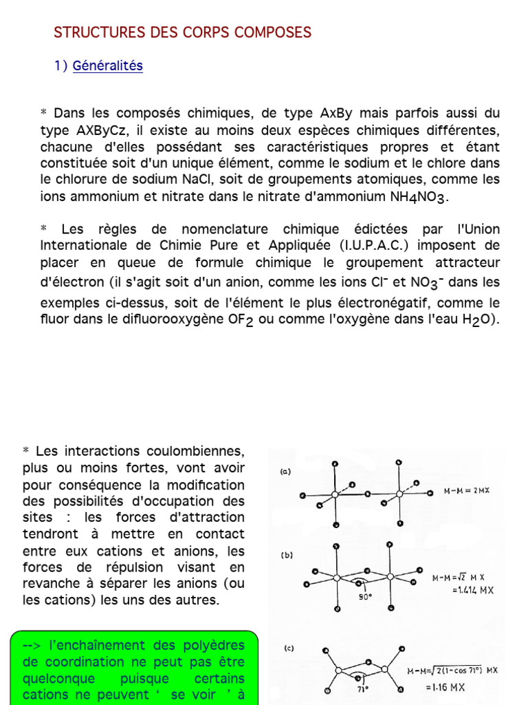 Structures des corps composés chimiques | PDF | Chimie | Sciences physiques