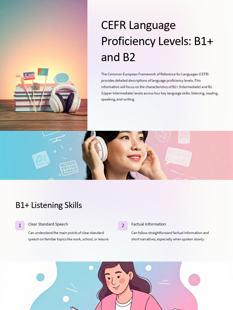 Characteristics For Levels of Proficiency B1+, B2 As It Is Done in CEFR | PDF | Reading ...