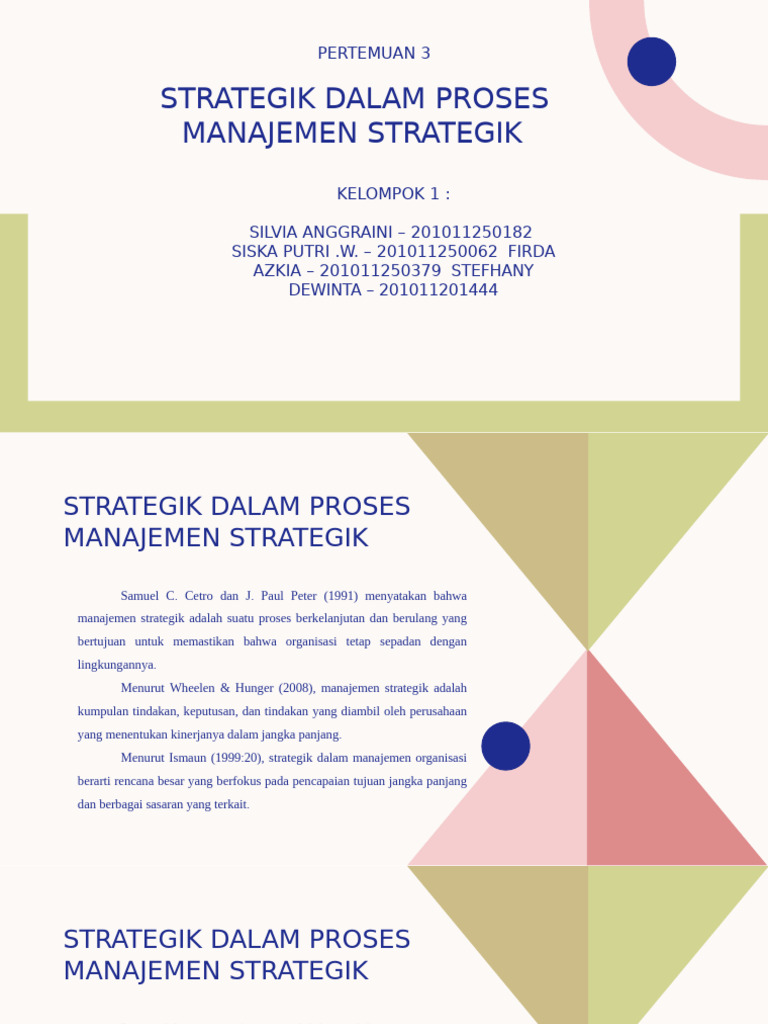 KELOMPOK 1 - STRATEGIK DALAM PROSES MANAJEMEN STRATEGIK | PDF