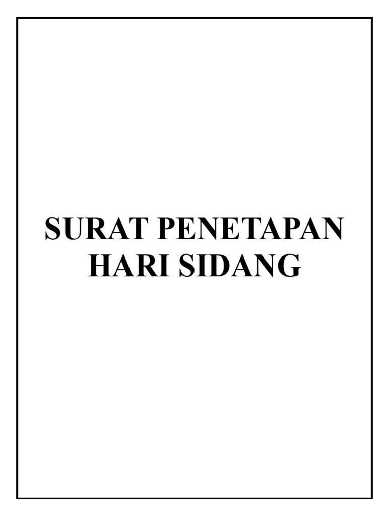 Surat PenETAPAN Hari Sidang | PDF