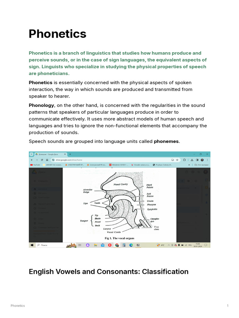 Phonetics | PDF | Phonetics | Consonant