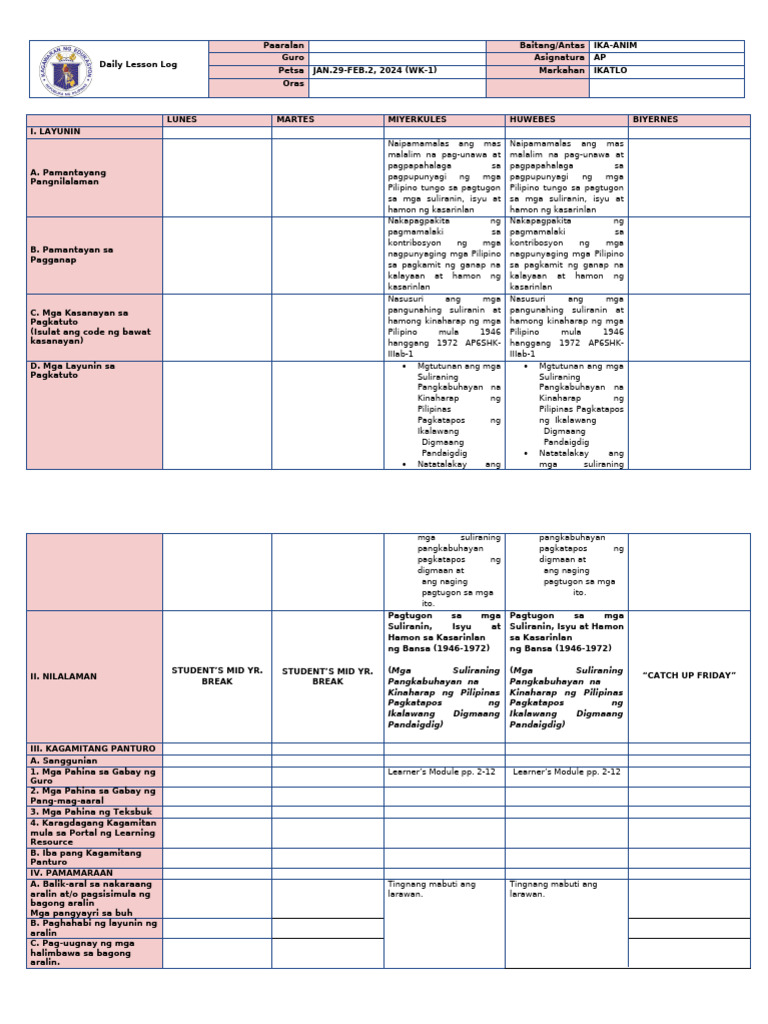 Gr.6 Dll AP Wk1 Qtr.3 | PDF