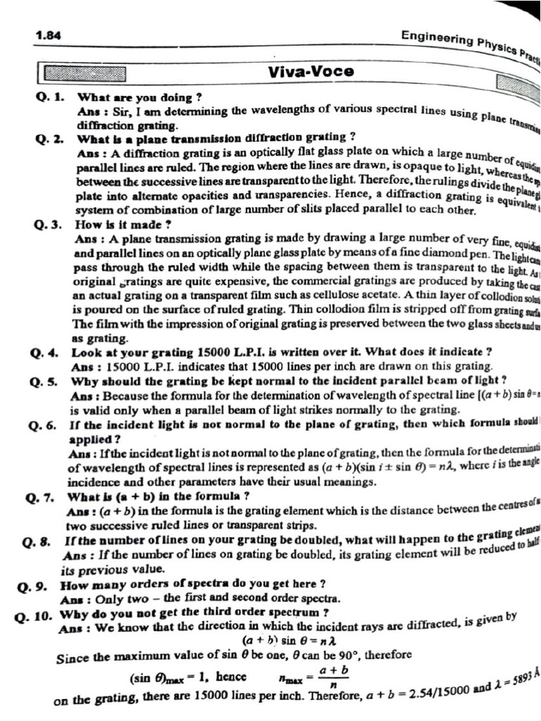 Viva Voce Physics | PDF