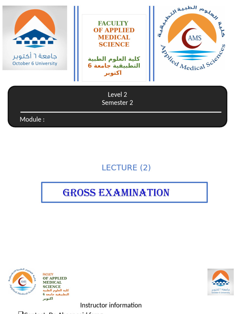 Lecture 2 Gross Examination | PDF | Fixation (Histology) | Pathology