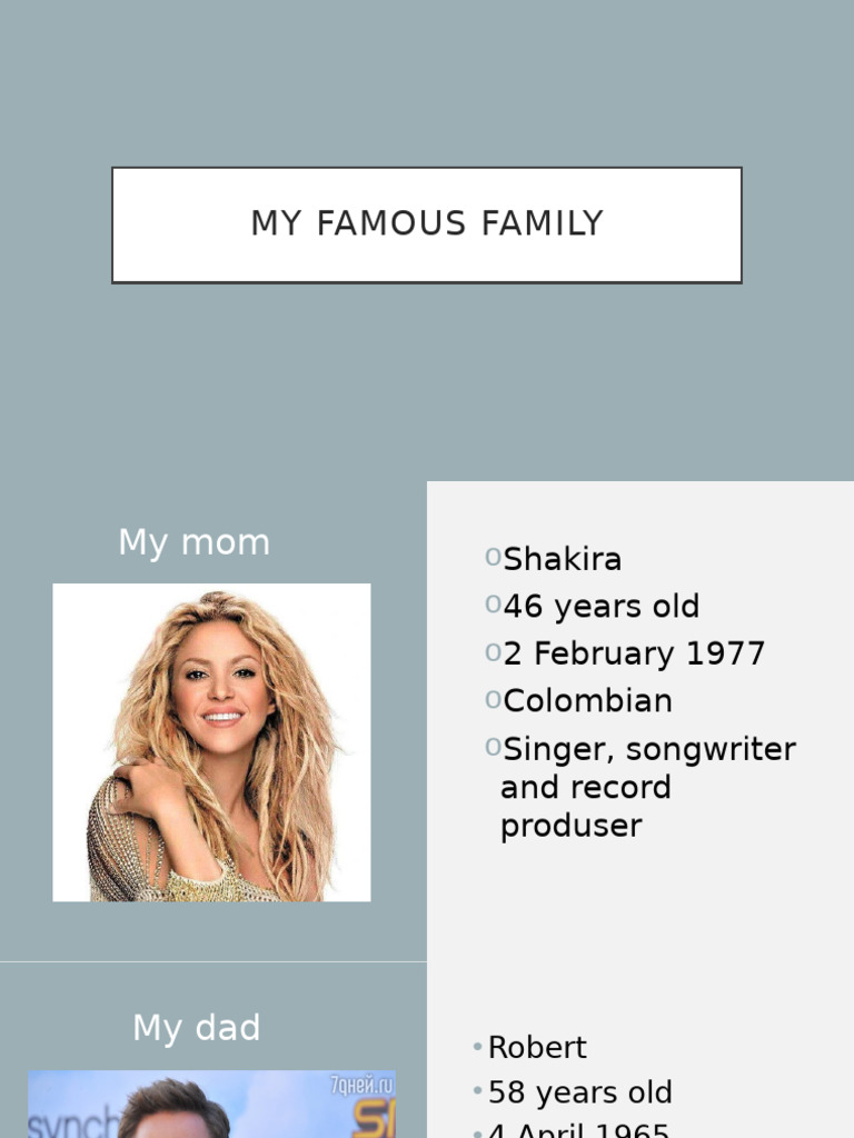 My Famous Family: Profiles & Ages | PDF