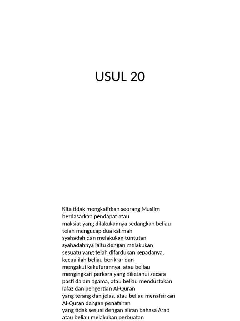 Usul 20 AlBanna - USUL 20 | PDF