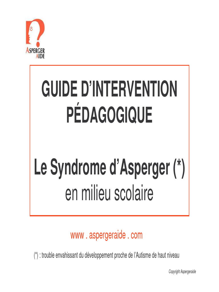 Guide Pedagogique Asperger | PDF | Syndrome d'Asperger | Trouble du ...