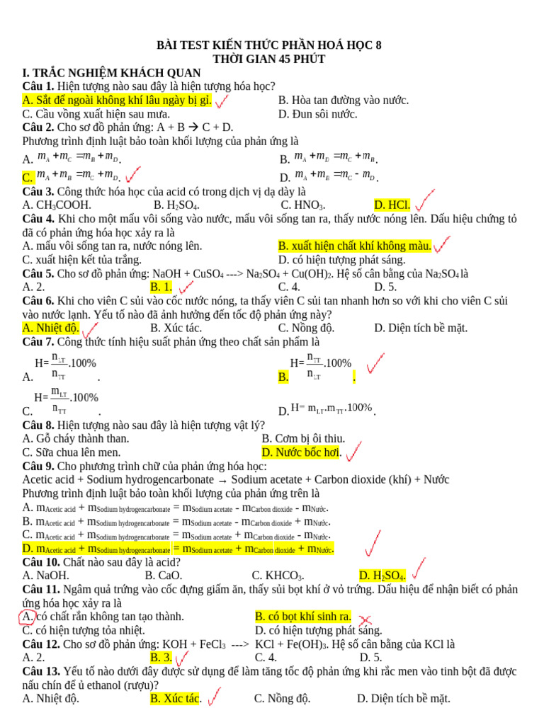 Bài Test Của Nguyên | PDF