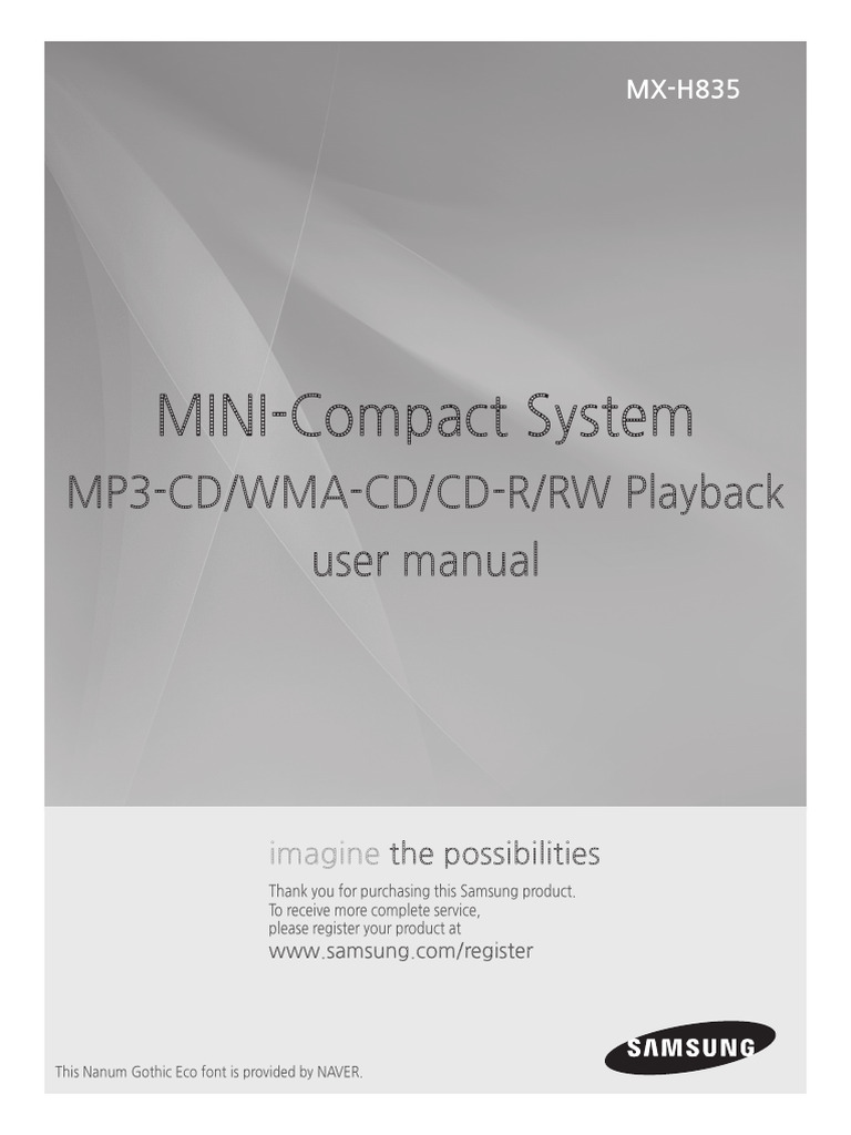 Samsung MX-H835 User Manual | PDF | Compact Disc | Computer File
