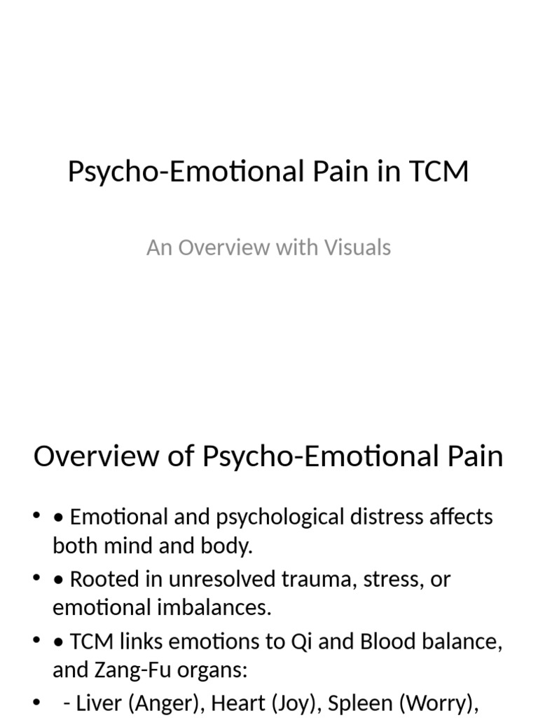Psycho Emotional Pain TCM Overview | PDF