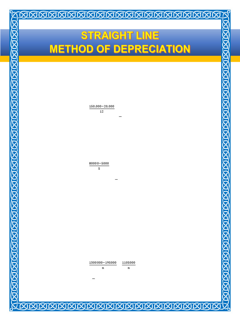 HANDOUT 10.1 Straight Line Method of Depreciation SOLVED PROBLEMS | PDF ...
