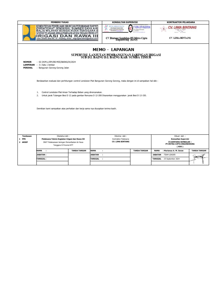 Kontrol Lendutan Plat Lantai Irigasi | PDF