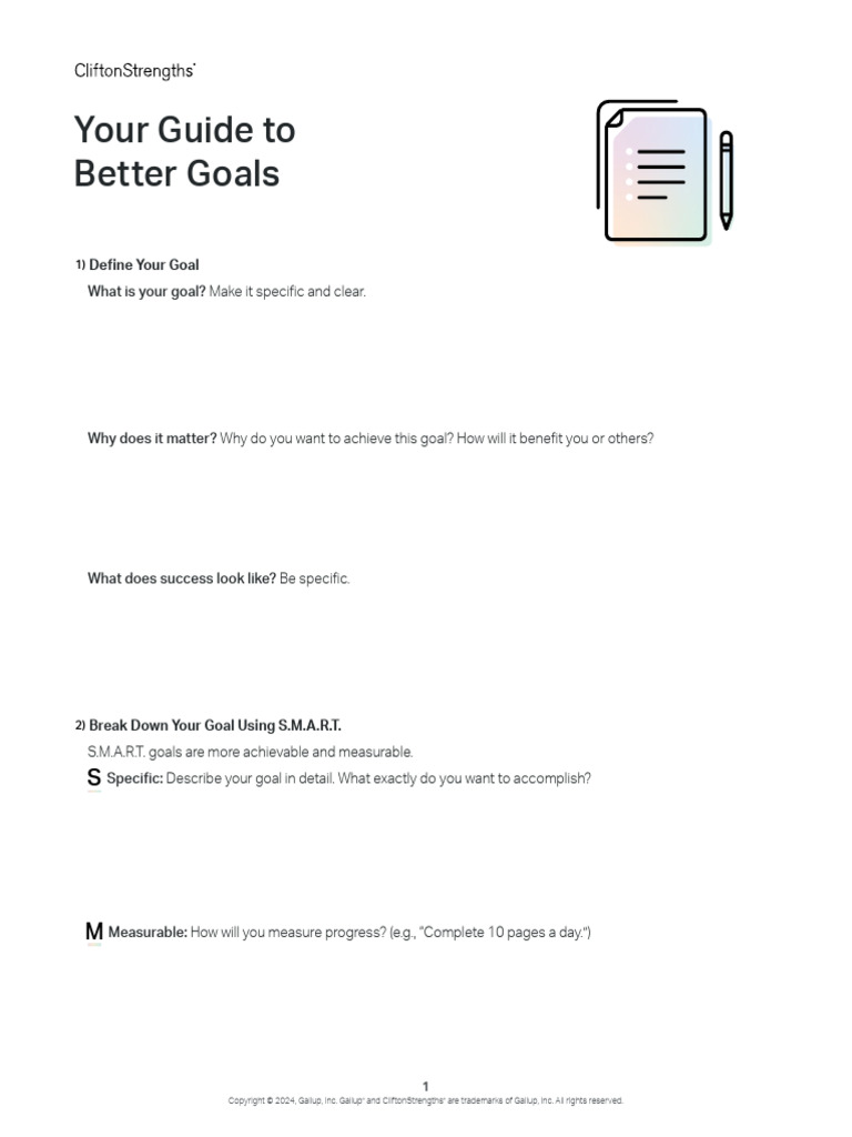 Your Guide To Better Goals Pdf Goal Motivation