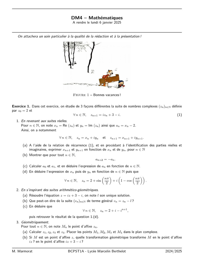 Étude des suites complexes et systèmes linéaires | PDF | Mathématiques ...