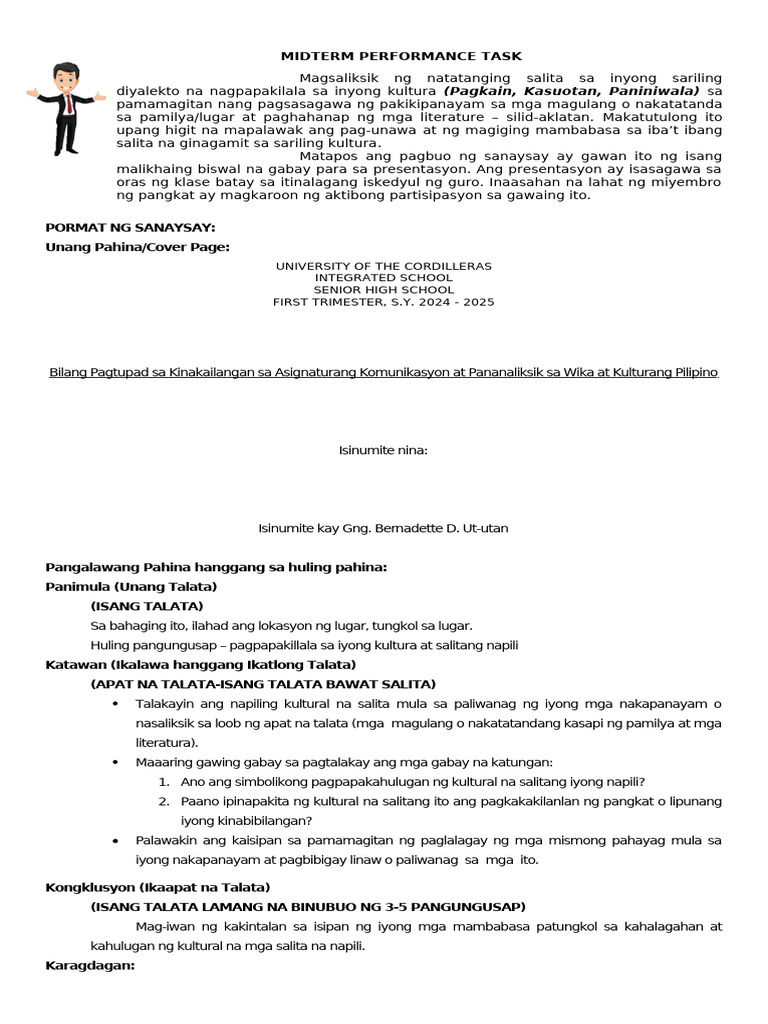 Performance Task Midterm | PDF