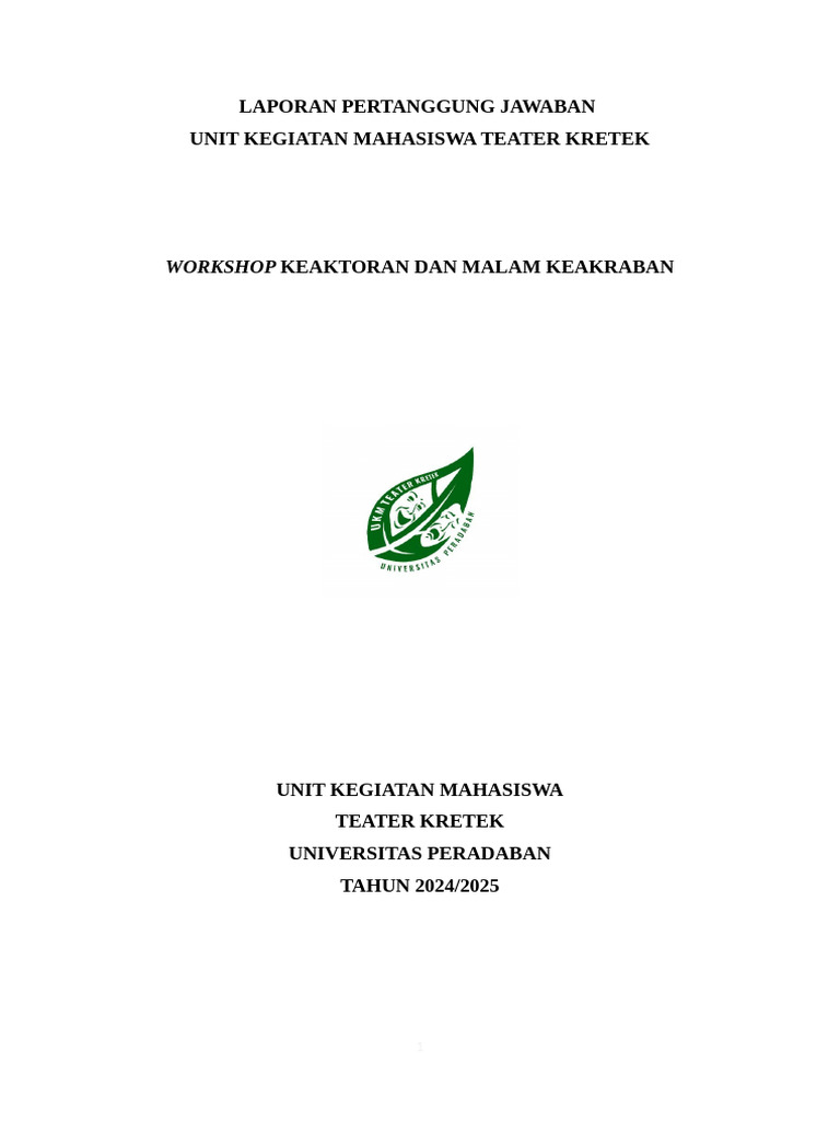 Lpj Workshop Dan Makrab Revisi | PDF