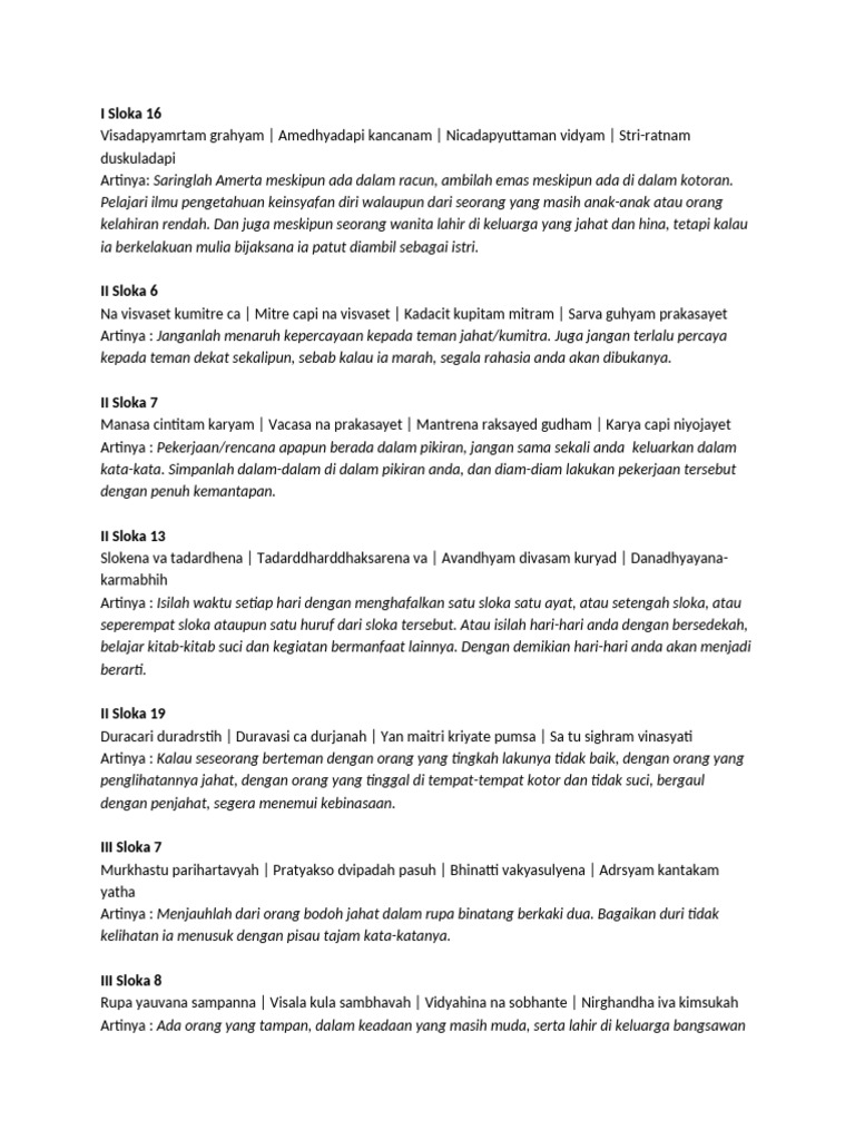 Naskah Nitisastra | PDF