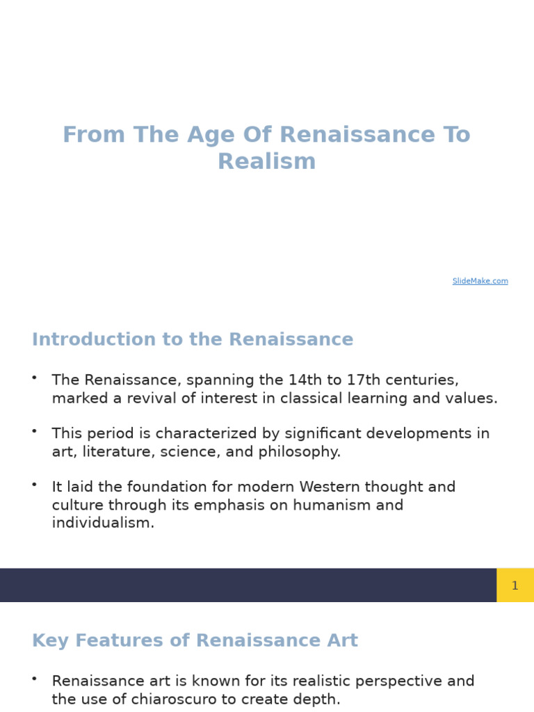 Evolution from Renaissance to Realism | PDF | Realism (Arts) | Renaissance