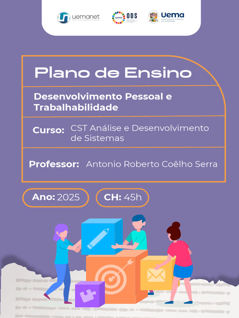 Plano de Ensino - Desenvolvimento Pessoal e Trabalhabilidade (CST Análise e Desenvolvimento de ...