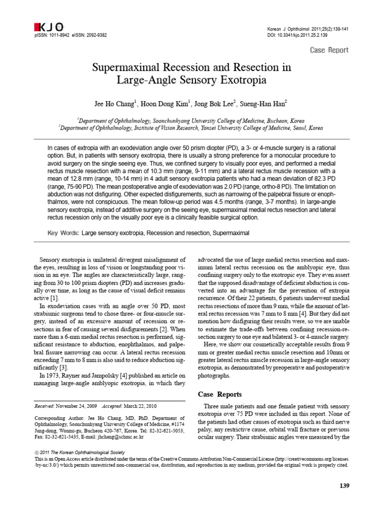 Large Angle Sensory Exotropia | PDF | Surgery | Ophthalmology