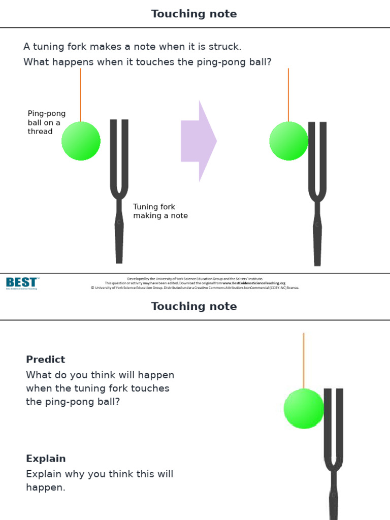 Tuning Fork and Ping-Pong Ball Experiment | PDF