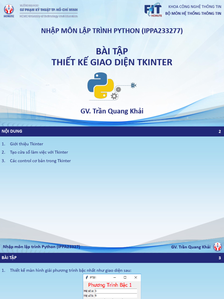 (IPPA233277) w15.1 - Thiet-Ke-Giao-Dien-Voi-Tkinter - HW (Done) | PDF