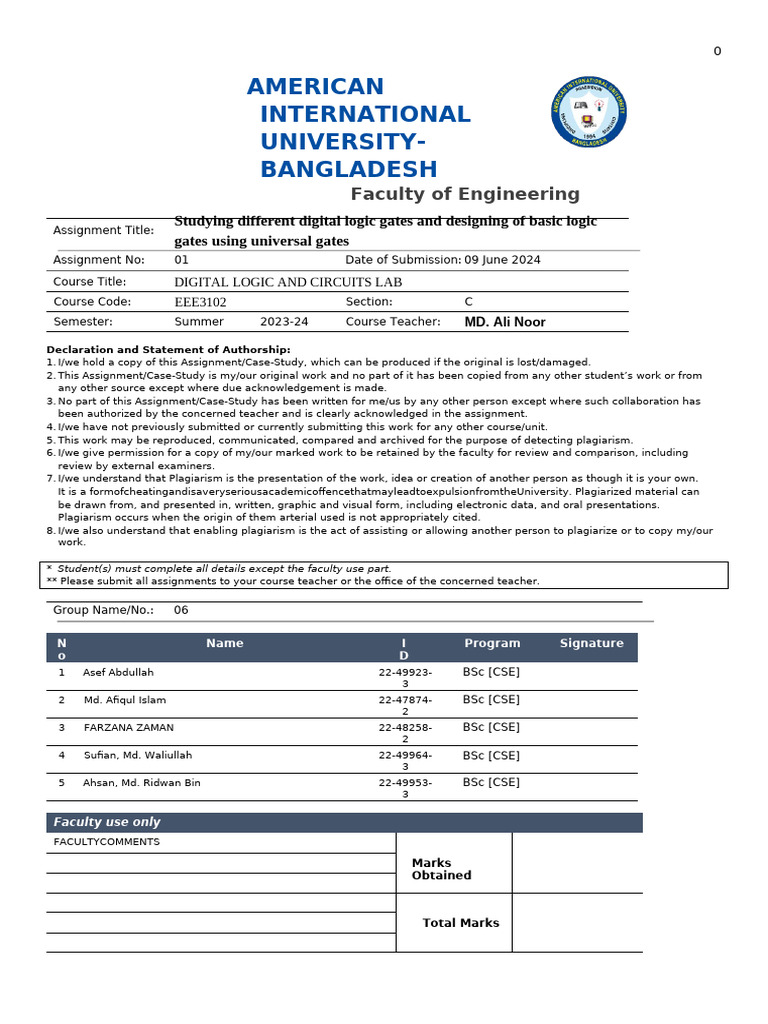 DLC_EXP1 | PDF | Logic Gate | Digital Signal