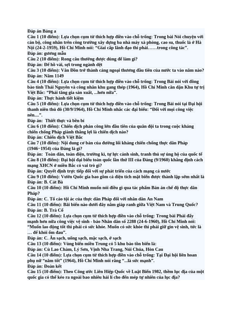 Dap An 3 Bang Tuan 2 | PDF