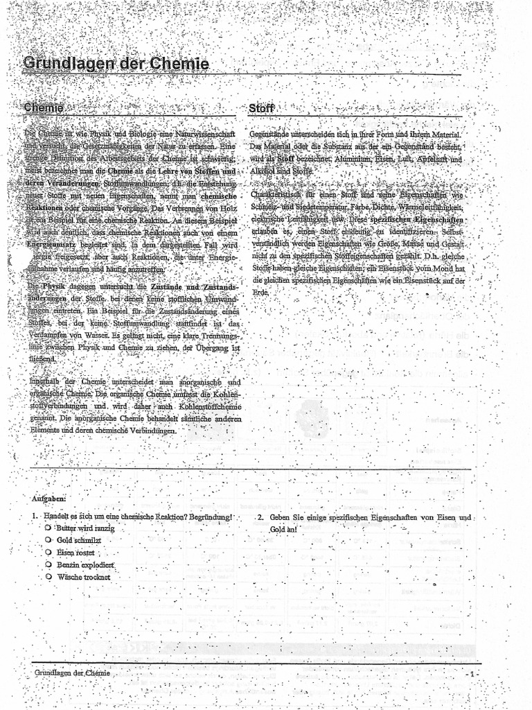 Grundlagen Der Chemie | PDF