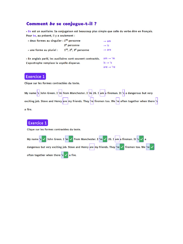 Anglais 6eme - Auxiliaire - Be | PDF