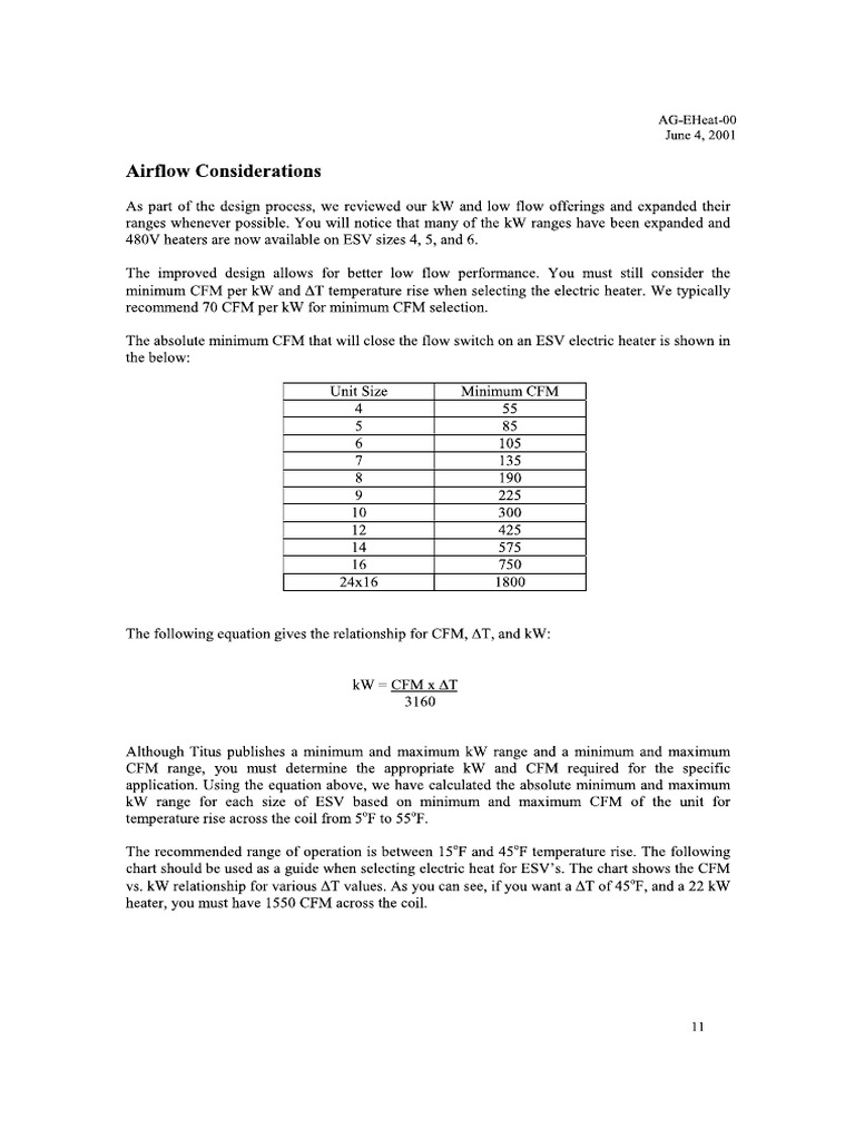 Cfm vs Kw Heater | PDF