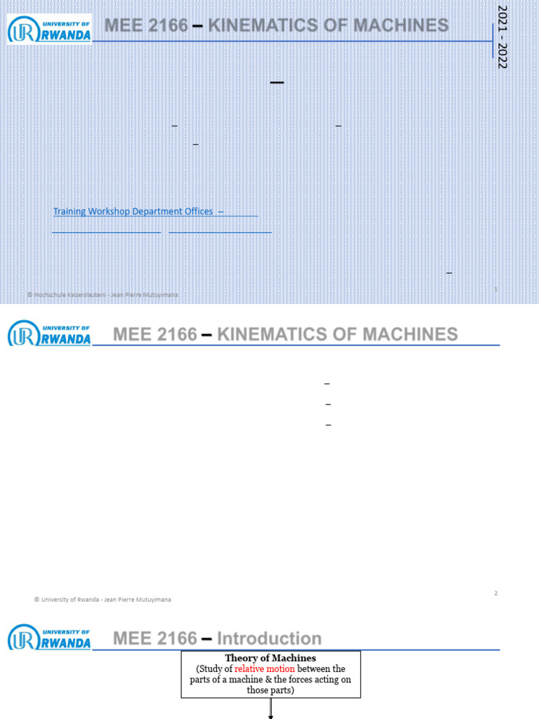KINEMATICS OF MACHINES Lec | PDF | Kinematics | Machines