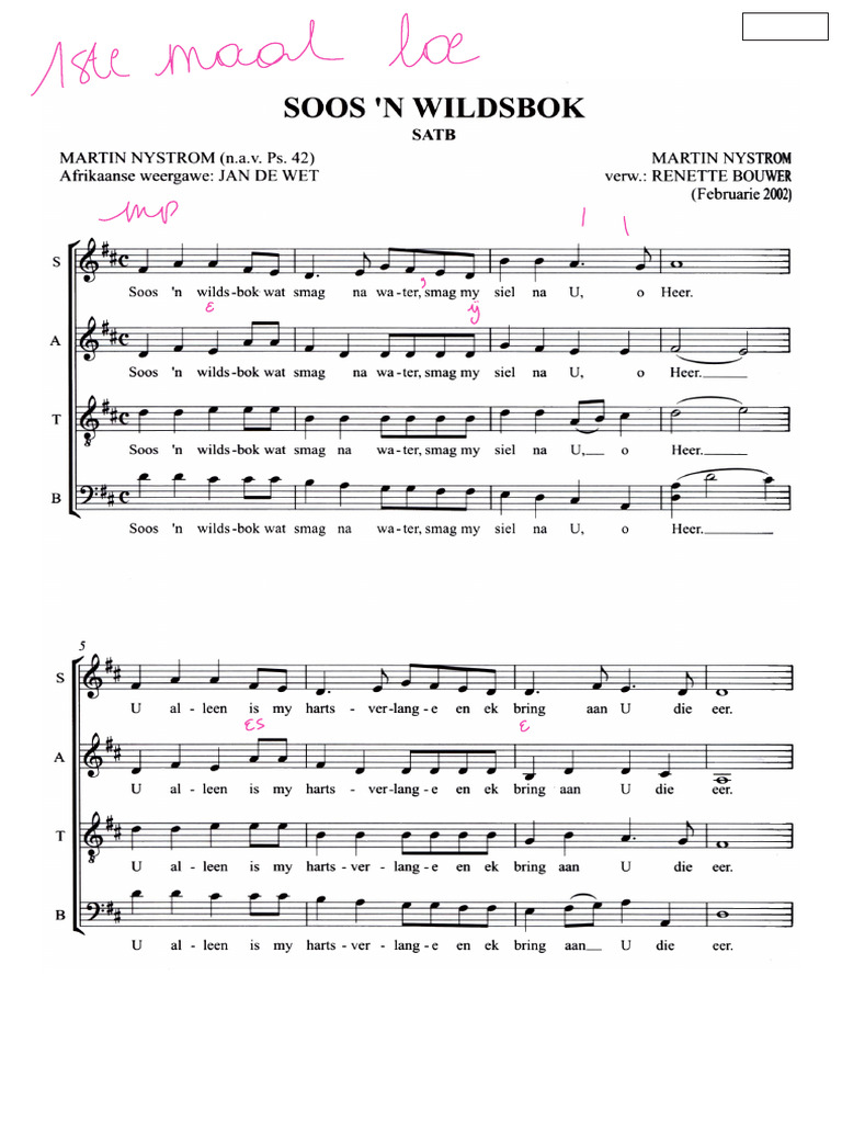 1052 - Renette Bouwer - Soos 'n Wildsbok | PDF