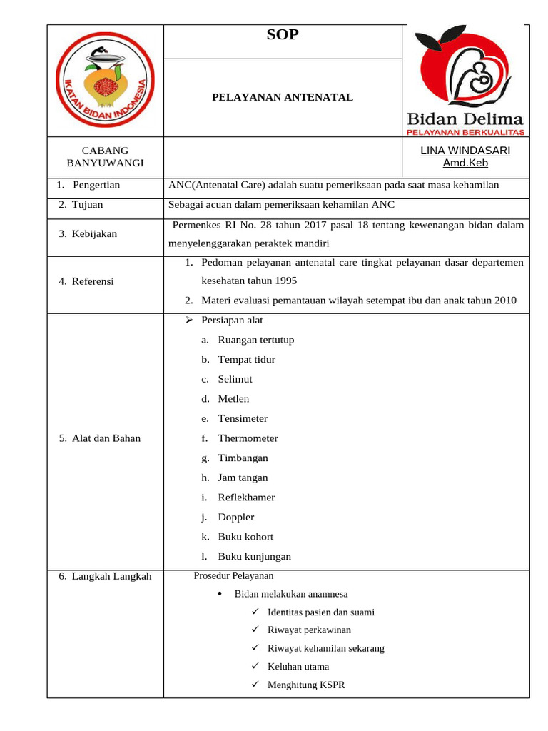 1. SOP ANC | PDF