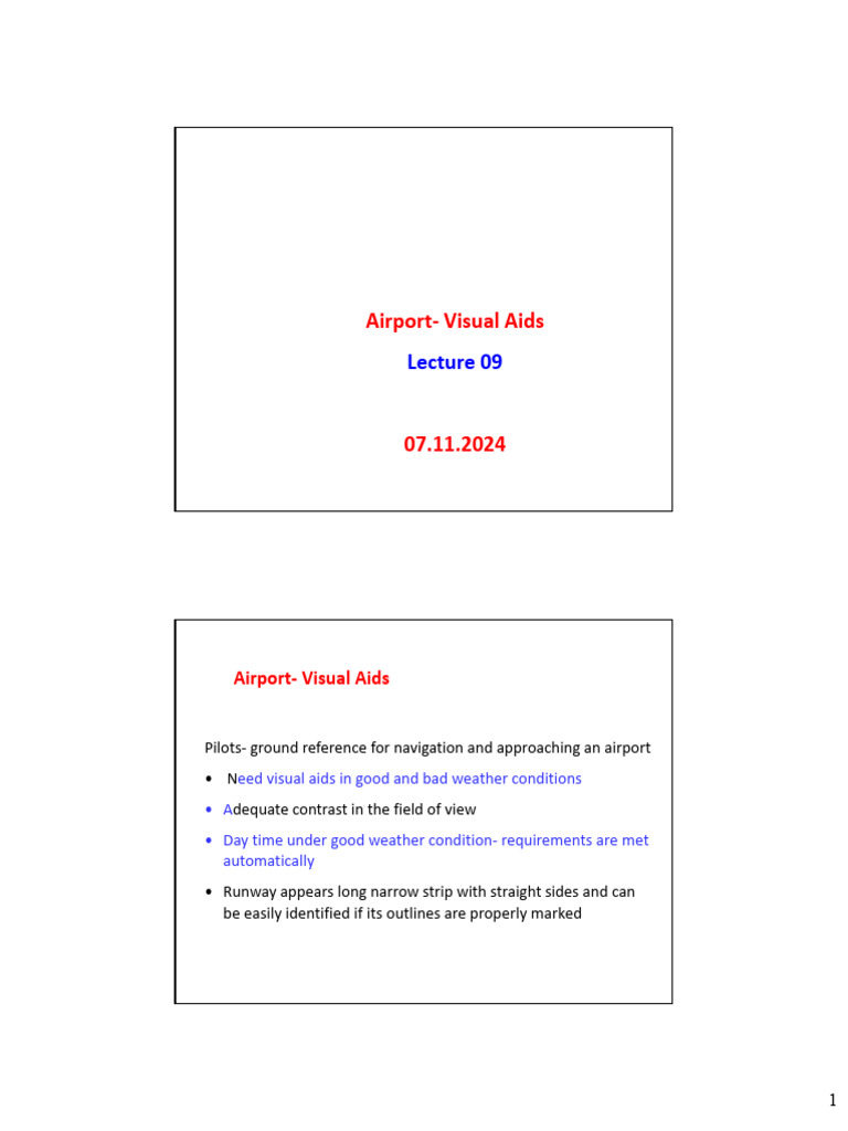 APD Lecture9 Visualaids 14112024 | PDF | Runway | Aviation