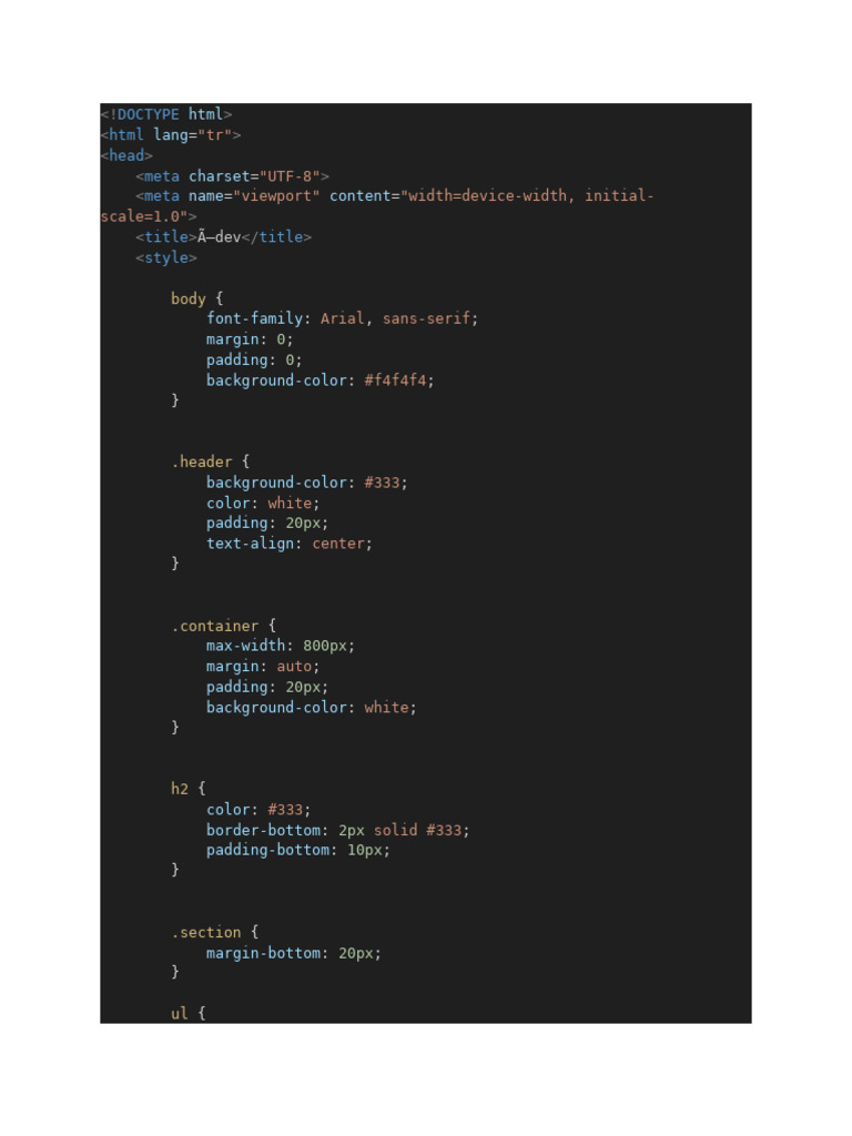 HTML Lang Charset Name Content: "TR" "UTF-8" "Viewport" "Width Device-Width, Initial-Scale 1.0 ...