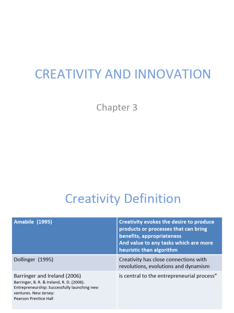 EE CHAPTER 3a | PDF | Entrepreneurship | Innovation