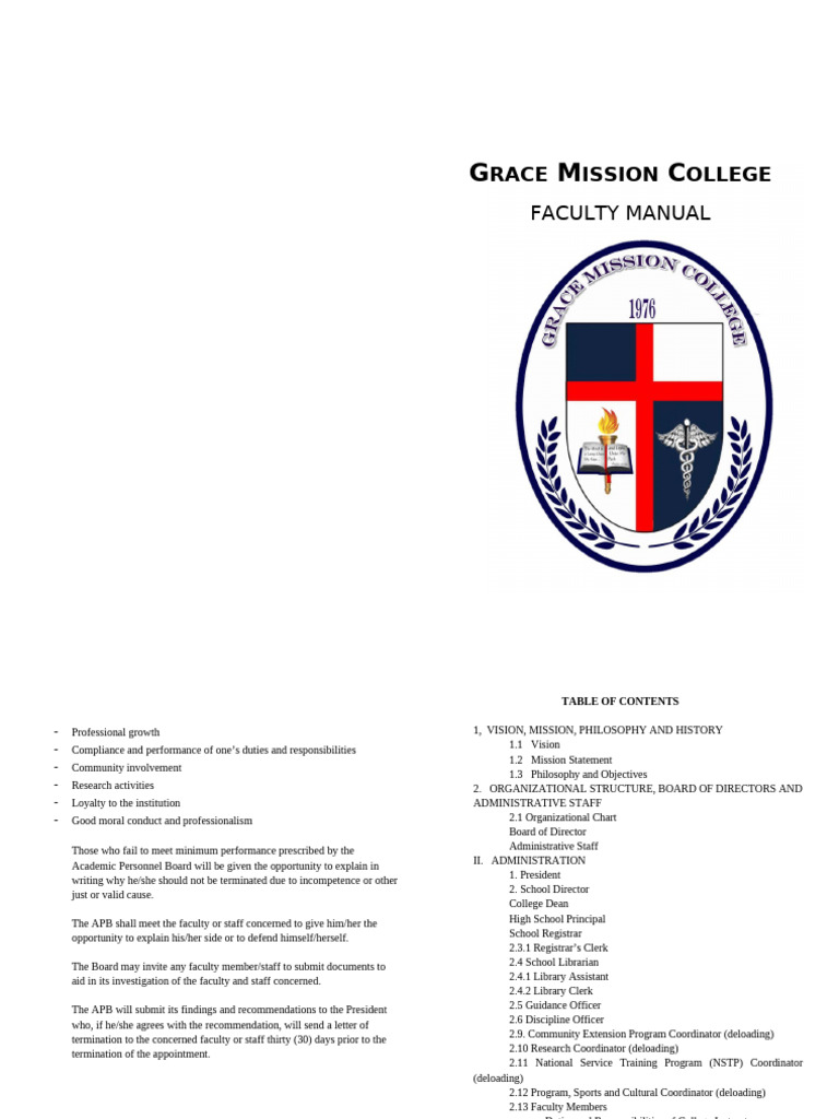 GMC-Faculty-Manual | PDF | Employment | Parental Leave