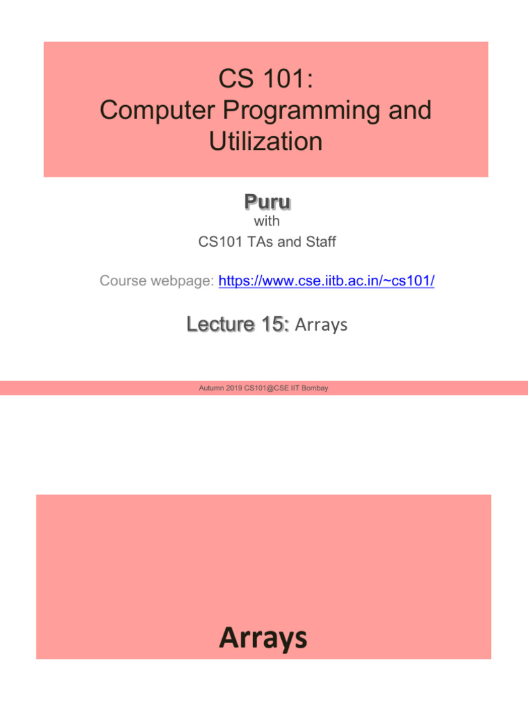 Lecture 15 | PDF | Computing | Computer Programming