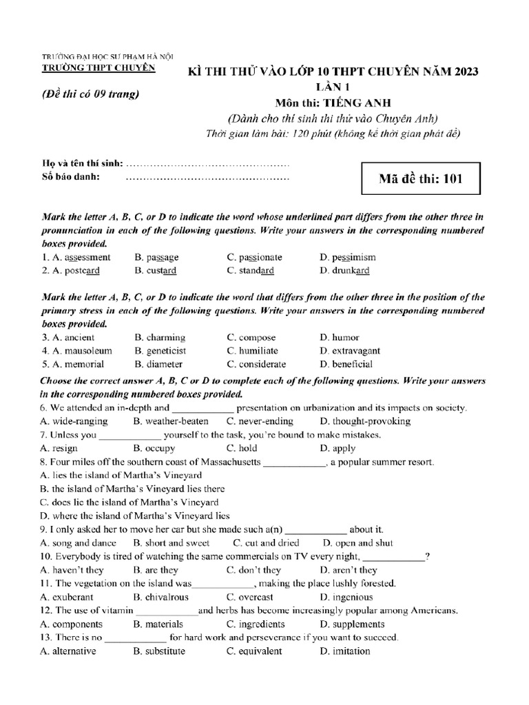 Ac9.1. Đề Thi Thử Csp 2023 l1 | PDF