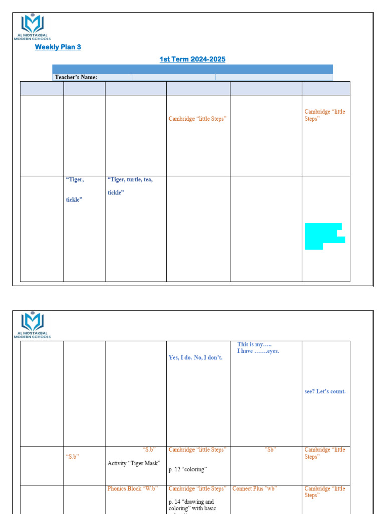 Week 3 KG1 | PDF | Pedagogy | Learning To Read