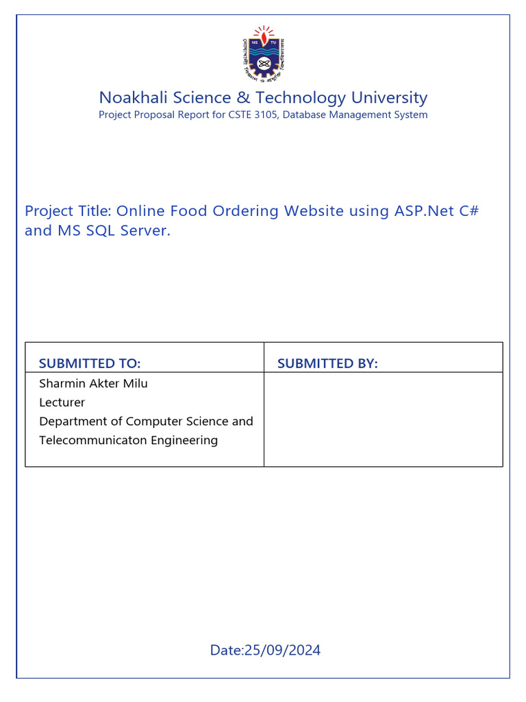 Project ProposaL | PDF | Databases | Microsoft Sql Server