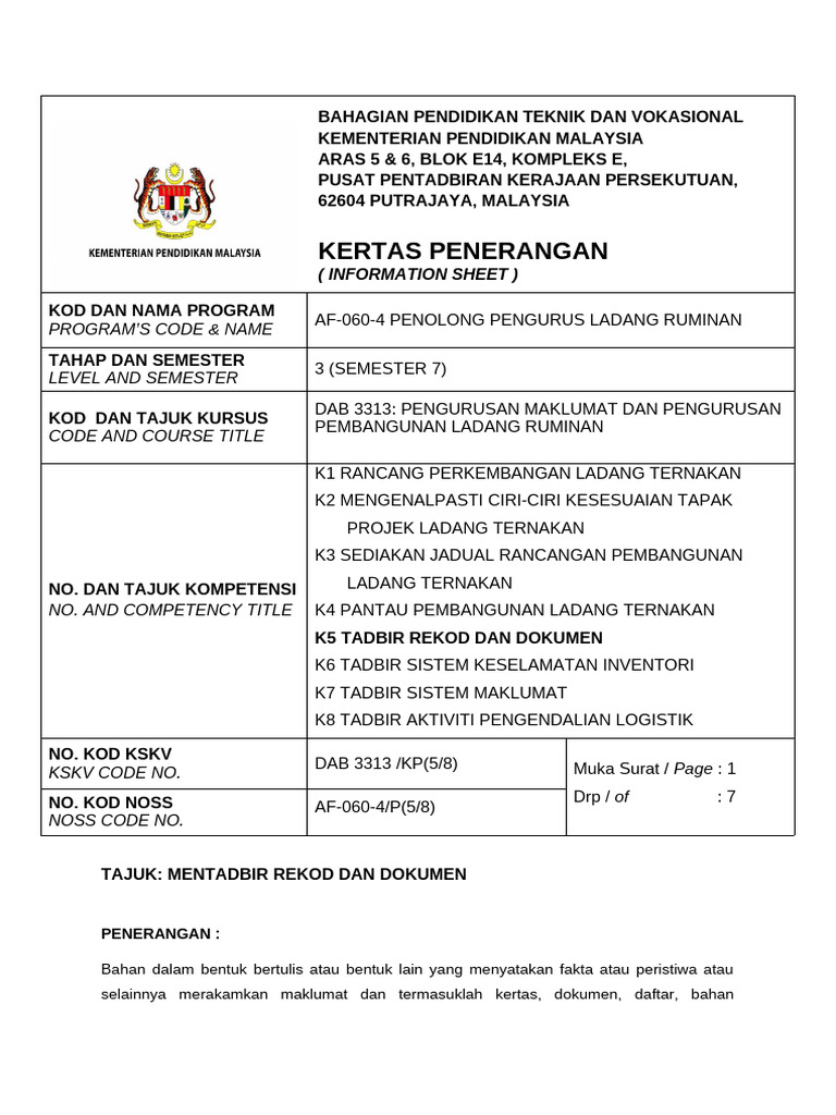 Kertas Penerangan Dab 3313 k5 | PDF
