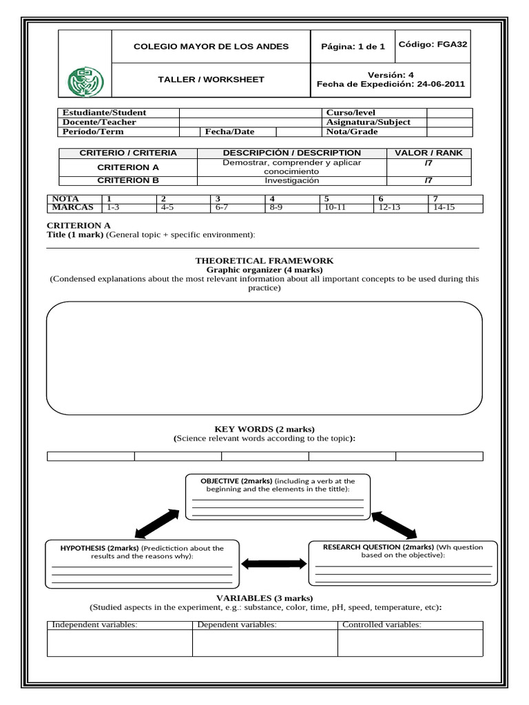 Lab Worksheet Eighth Grade | PDF | Theory | Hypothesis