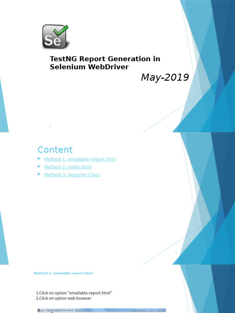 07 - 03 - TestNG Report Generation in Selenium WebDriver | PDF ...