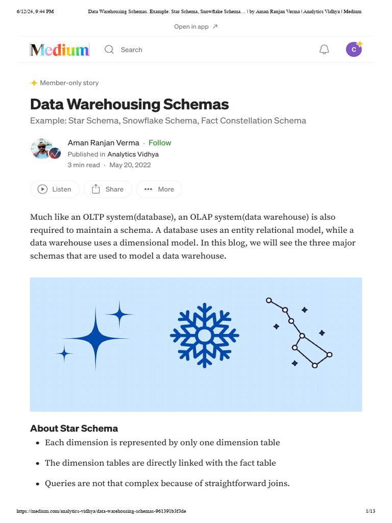 Data Warehousing Schemas. Example_ Star Schema, Snowflake Schemaâ ...