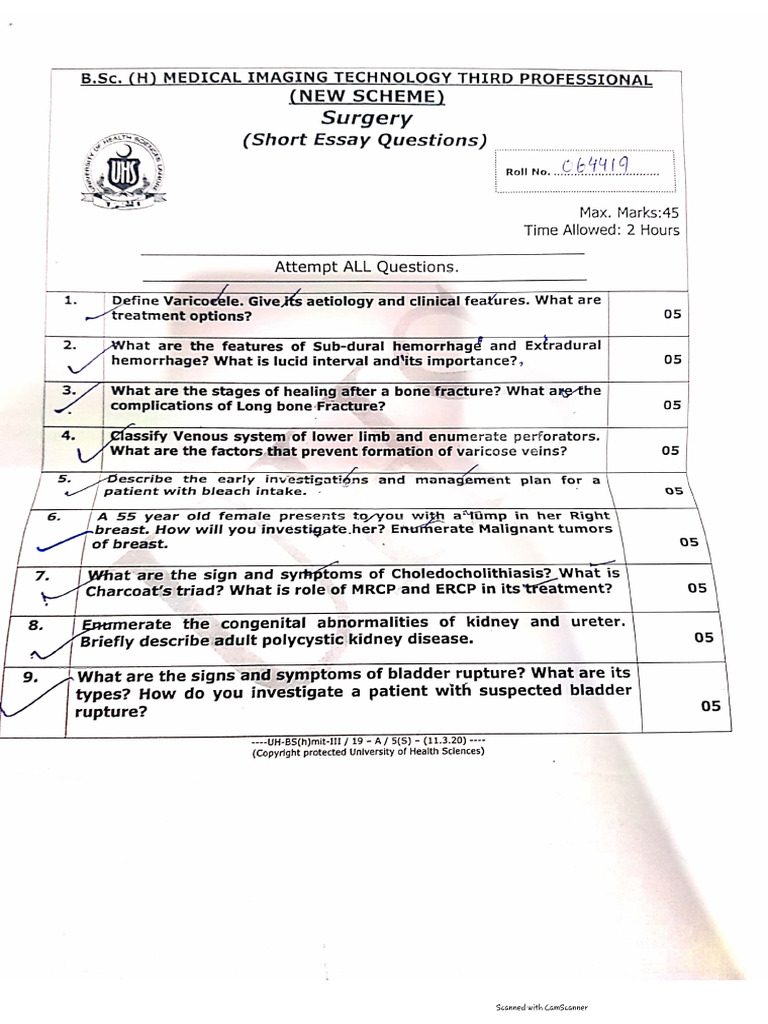 Surgery Past Papers by SN | PDF
